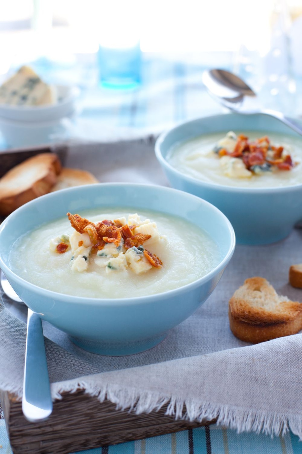 Creamy Cauliflower Blue Cheese Soup Recipe by Jamie Oliver - Worth Pinning